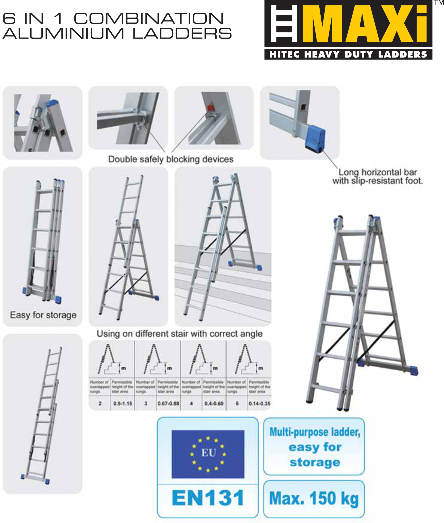 Combination Ladders – Maxi Ladders | Hitech Heavy Duty Ladders