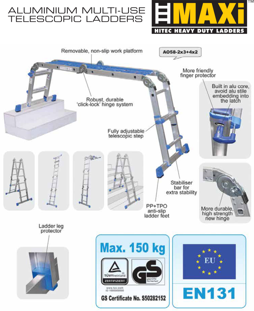 Multi-Purpose Ladders – Maxi Ladders | Hitech Heavy Duty Ladders