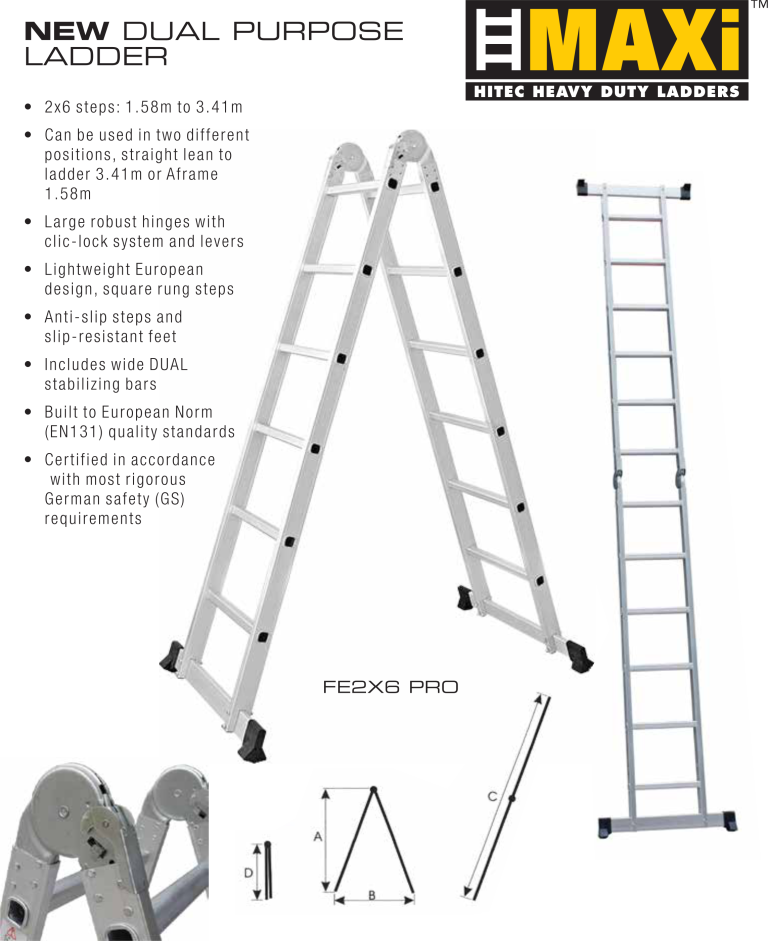 Multi-Purpose Ladders – Maxi Ladders | Hitech Heavy Duty Ladders